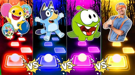 Baby Shark Vs Bluey Bingo Vs Omnom Vs Blippi Different Cartoon