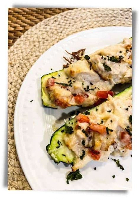 The Best Easy Chicken Alfredo Zucchini Boat Recipe Simply Moms