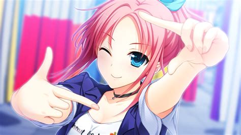 Safebooru 1girl Blue Eyes Collar Game Cg Hoshi Ori Yume Mirai Iizuki