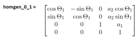 Find Homogeneous Transformation Matrices For A Robotic Arm