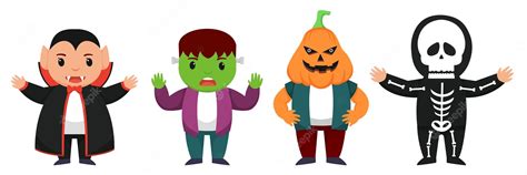 Conjunto De Vectores De Caracteres De Halloween Dibujos Animados De