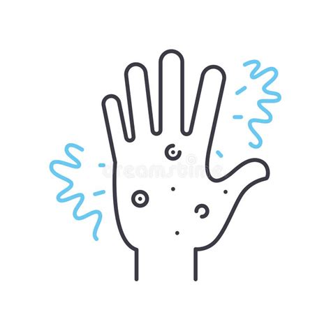 Itching And Rash Line Icon Outline Symbol Vector Illustration