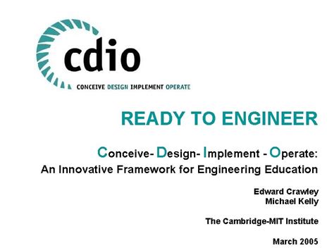 Ready To Engineer Conceive Design Implement Operate An