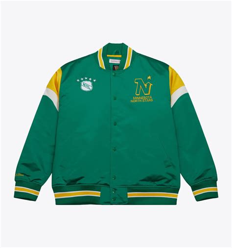 Heavyweight Satin Jacket Minnesota North Stars Usa Varsity Jacket