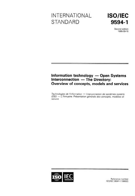 ISO IEC Information Technology Open Systems Interconnection The Directory
