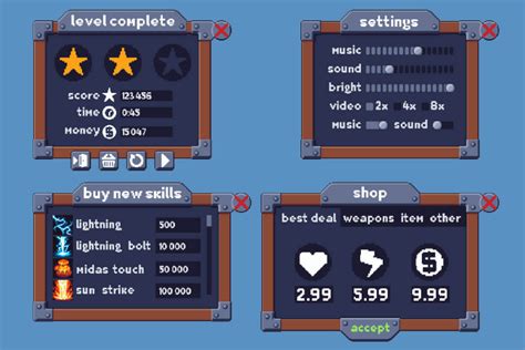 Game UI Pixel Art CraftPix Net