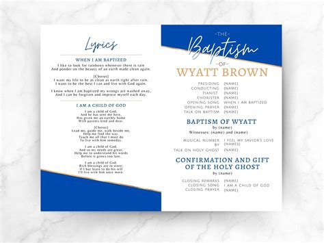 Customizable LDS Baptism Program Template Easy To Edit Canva Download Girl Or Babe Baptism