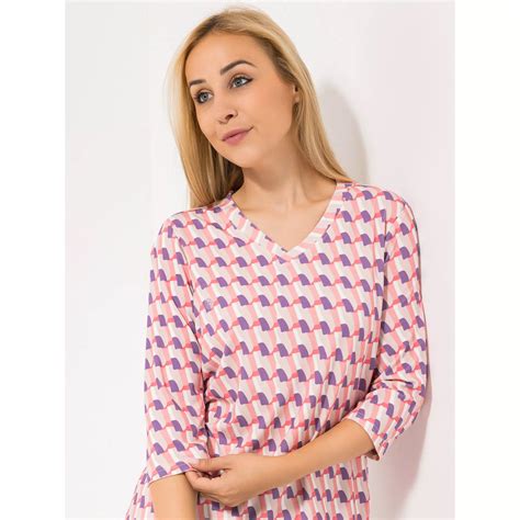 Dawid By Dawid Tomaszewski Shirt 3 4 Arm V Ausschnitt Figurumspielend Qvc De