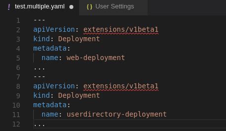 Support For Multiple YAML Documents In Single File Issue Redhat Developer Vscode Yaml