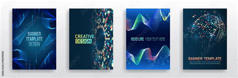 digital technology and modern scientific concepts vector template for