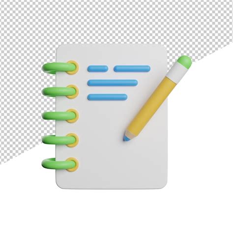 Premium Psd Writing Note Reminder Front View 3d Rendering Icon