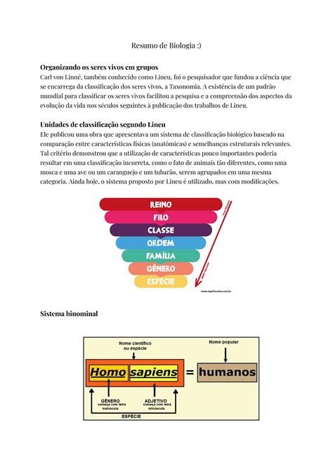 SOLUTION Biologia Organização dos seres vivos Studypool
