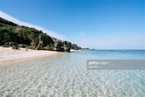 Clear Tropical Water And White Sand Beach Okinawa Japan Stock Foto