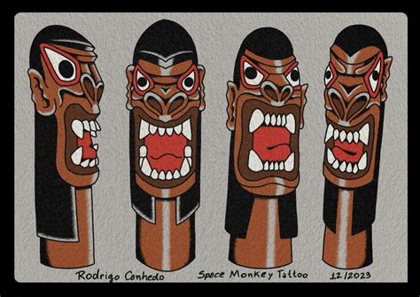 Carrancas Old School Digital Tattoo Flash Carrancas Tatuagem
