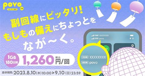 Povo20、期間限定トッピング｢データ追加1gb 180日間｣を提供開始 ｰ 1260円回 気になる、記になる