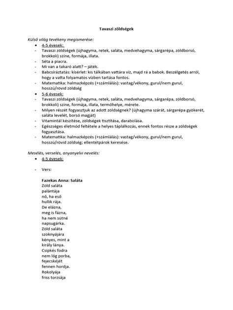 Tavaszi Zöldségek Pdf