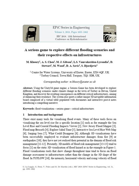 A Serious Game To Explore Different Flooding Scenarios And Their