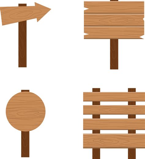 Hanging Wooden Board Texture Panels Stock Vector Illustration Rustic