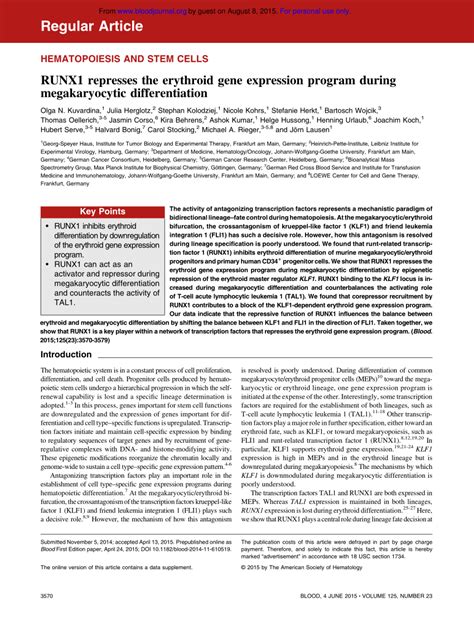pdf runx1 represses the erythroid gene expression program during