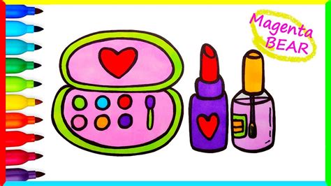 Рисунок и раскраска Набор Косметики 💄 Рисунки для детей и малышей Magenta Bear Youtube