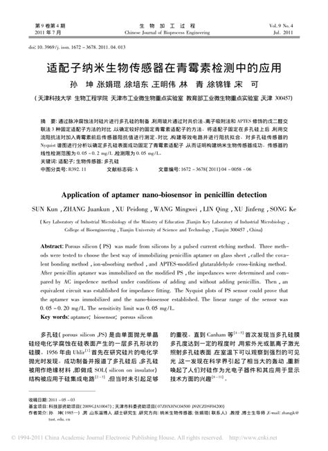 Pdf Application Of Aptamer Nano Biosensor In Penicillin Detection
