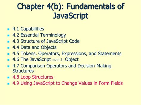 Ppt Chapter 4b Fundamentals Of Javascript Powerpoint Presentation