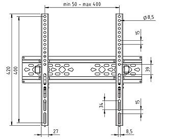 VESA MIS F Standard - 400x200, 400x400, 600x200, 600x400, 800x400