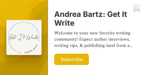 Andrea Bartz Get It Write Substack