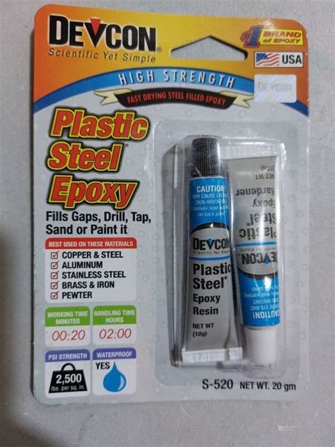 Devcon Plastic Steel Epoxy 20g Or 568g Fills Gaps Copper Steel