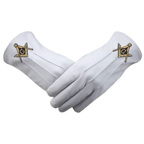Master Mason Blue Lodge Gloves Pure White Leather