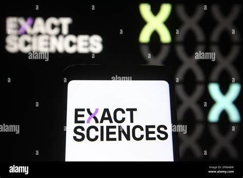 In This Photo Illustration Exact Sciences Logo Of A Molecular Diagnostics Company Is Seen On A