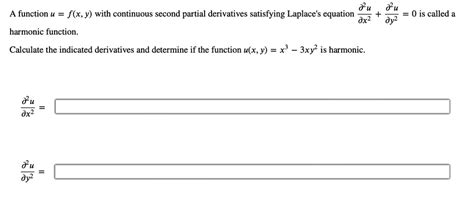 Solved A Function U Fx Y With Continuous Second Partial