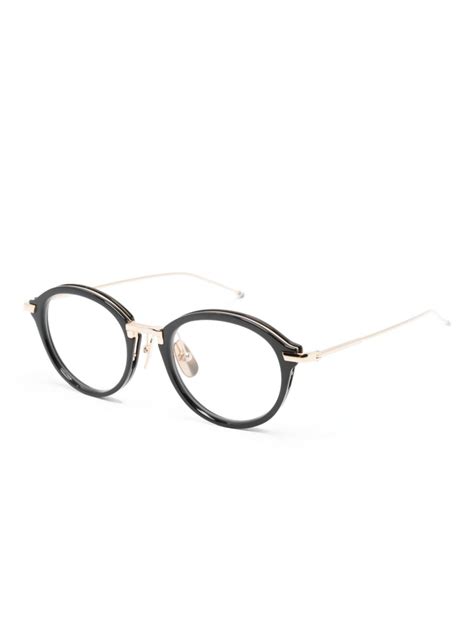 Thom Browne Eyewear Pantos Frame Clear Glasses Black Farfetch Hk
