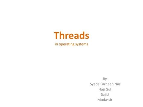 Threads Operating System Ppt