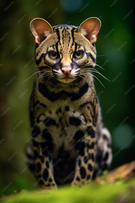 Un Leopardo Nublado Se Sienta En La Rama De Un árbol Foto Premium