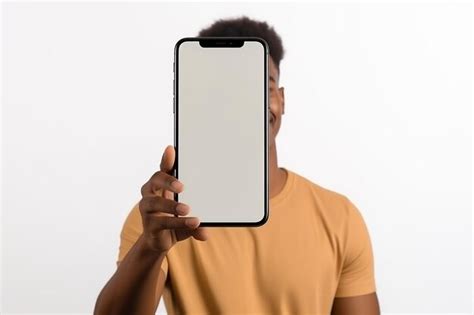 Estudante Adolescente Afro Americano Feliz Segurando Um Celular