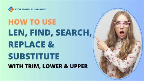 📊 Master Excel Text Functions Len Find Search Replace Substitute Trim Lower And Upper 🚀