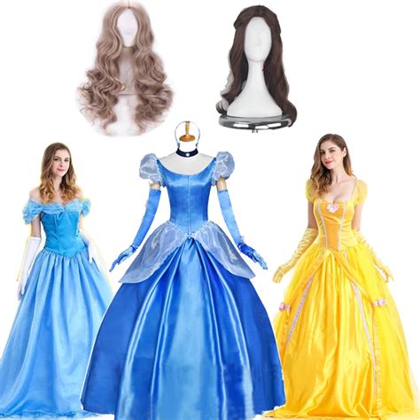 Deluxe Adult Cinderella Costume Women Fancy Dress Ball Gown Halloween