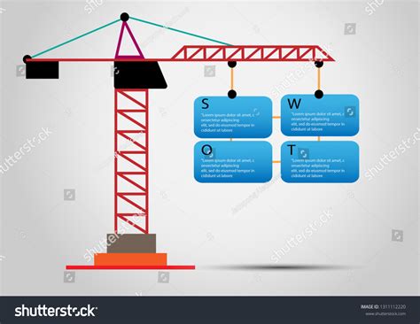 Swot Analysis Info Graphic Tower Crane Stock Vector Royalty Free
