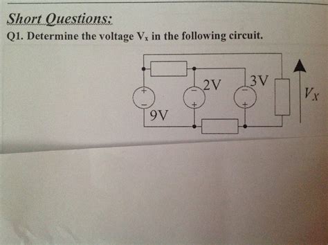 Solved Determine The Voltage Vx In The Following Circuit