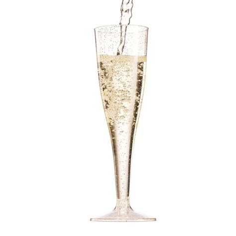 Munfix 50 Gold Glitter Plastic Champagne Flutes 5 Oz Clear Plastic