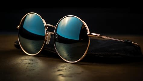 Premium Ai Image Aviator Sunglasses Shine On Black Background A