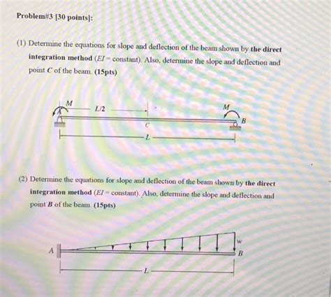 Solved Problem 3 30 Points 1 Determine The Equations Chegg