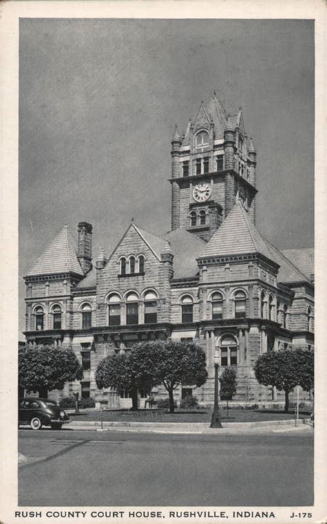 Rush County Courthouse Rushville In Postcard
