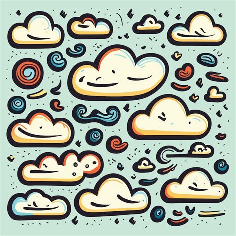 Premium Vector Hand Drawn Clouds Collection