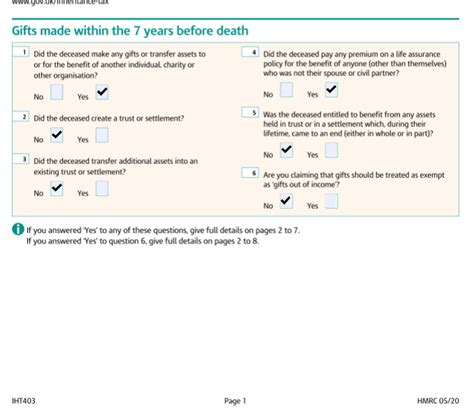 How Do I Prepare An Iht403 Form