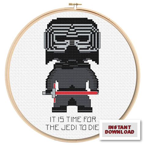 Kylo Ren Star Wars Counted Cross Stitch Pattern Etsy Cross Stitch