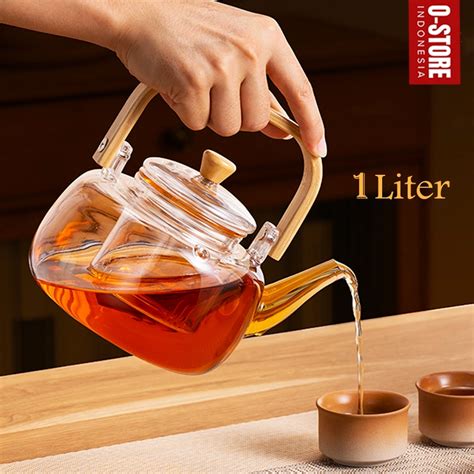 Jual Baca Deskripsi Teko Saringan Rempah Teapot Infuser Kaca Teko Air