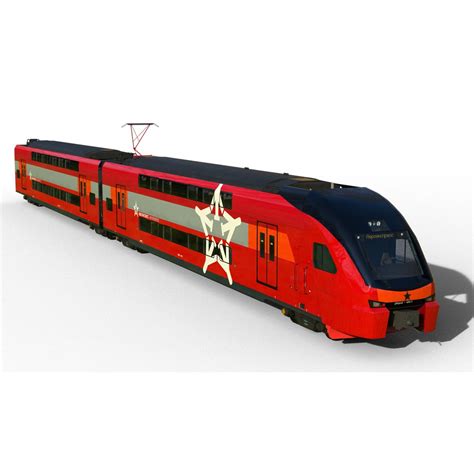 Aeroexpress Esh 2 Stadler Kiss Model Turbosquid 2244529