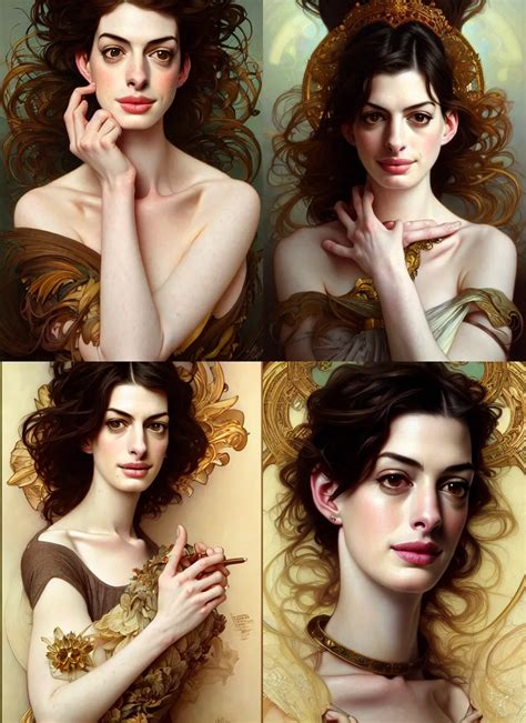 Anne Hathaway Digital Portrait By Artgerm Hd Stable Diffusion